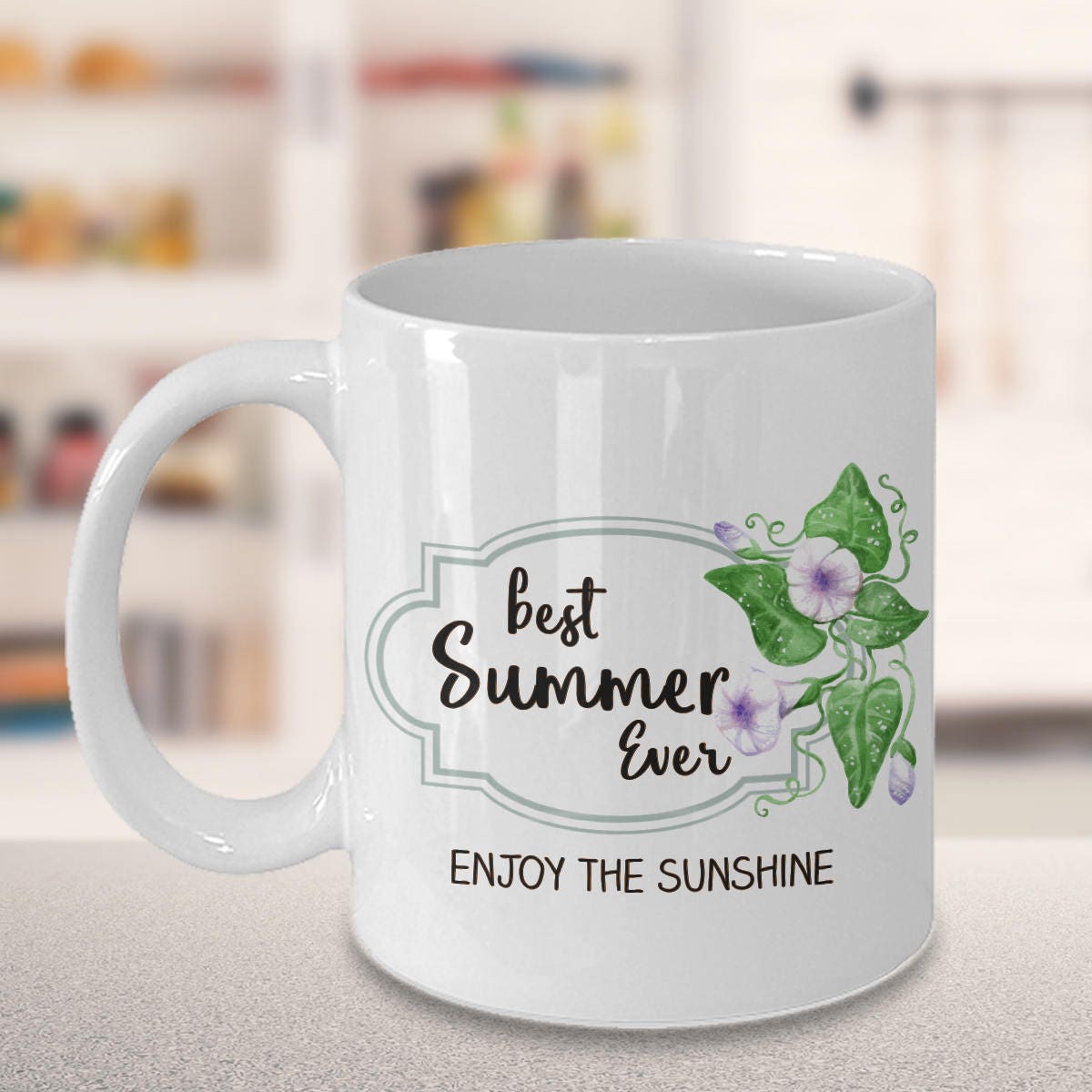 Hello Summer Mug Gift Beach Mug Coffee Floral Mug Tea - Etsy