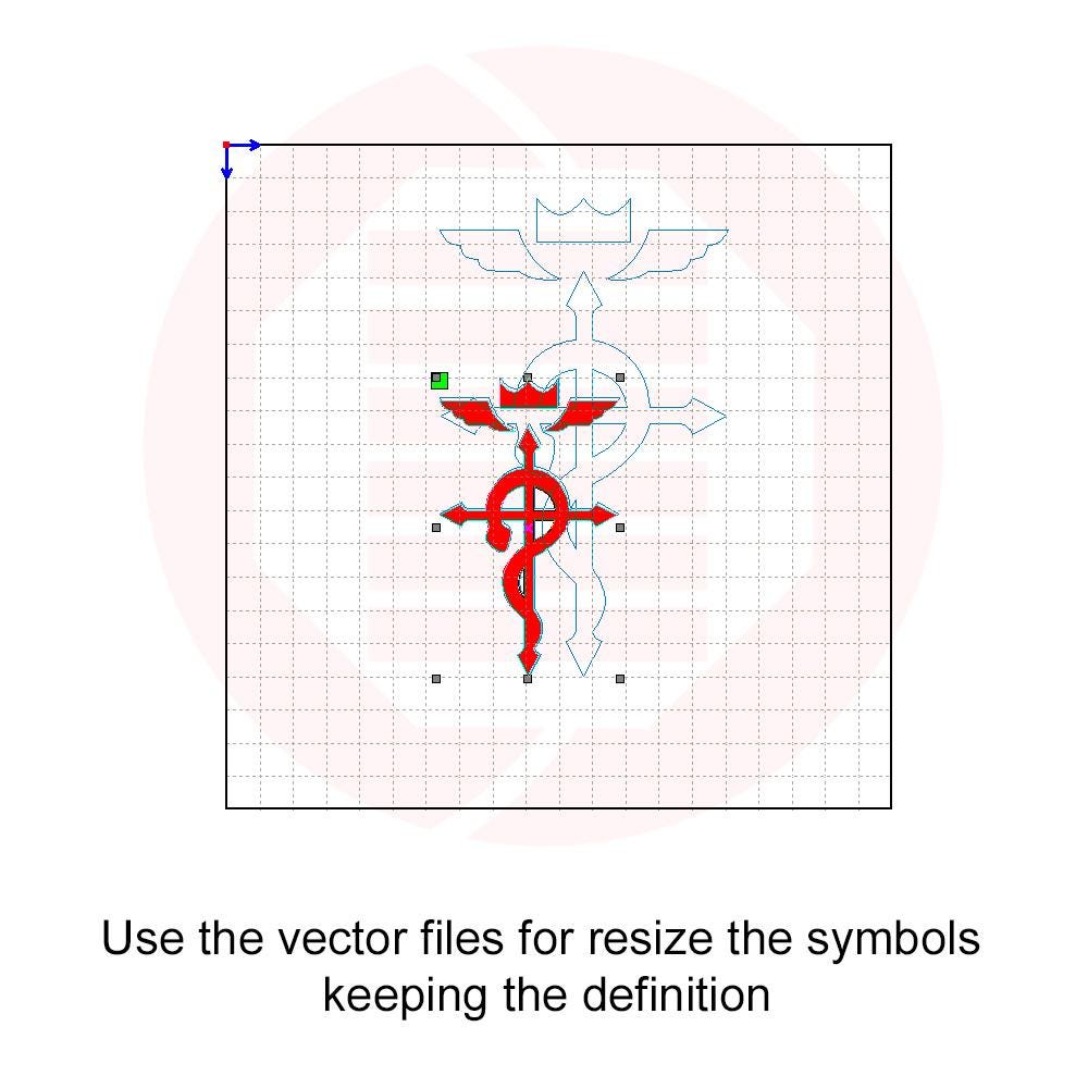 Anime SVG Vector Cut File Clipart Cosplay Full Metal Alchemist Symbols ...