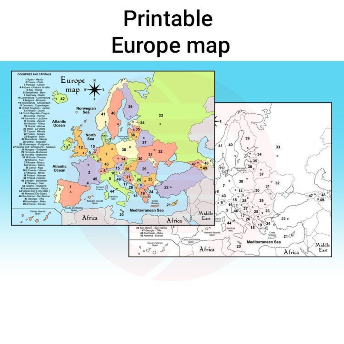 printable political map of europe