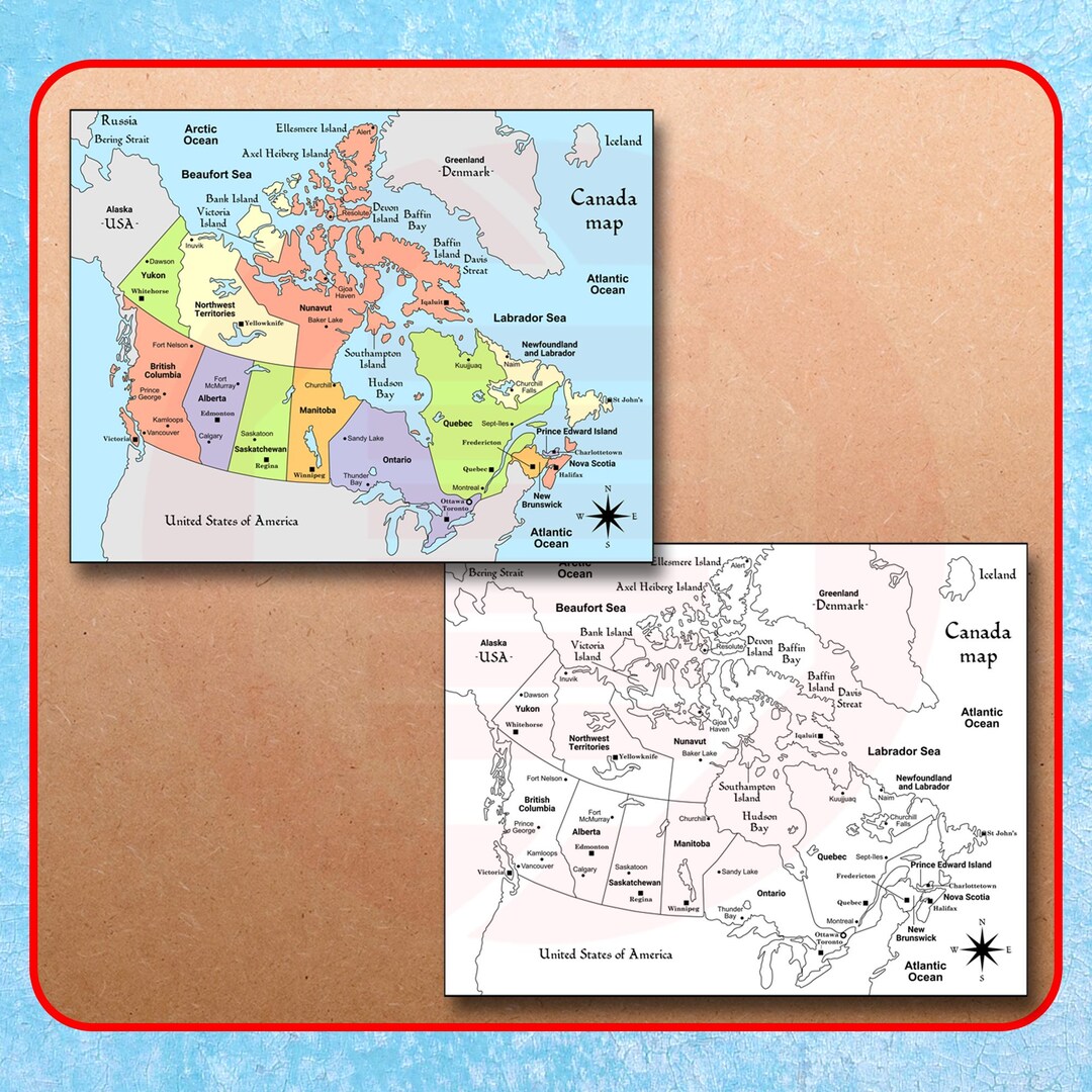 Printable Canada Map Canada Political Map Canada Travel Map Canada ...