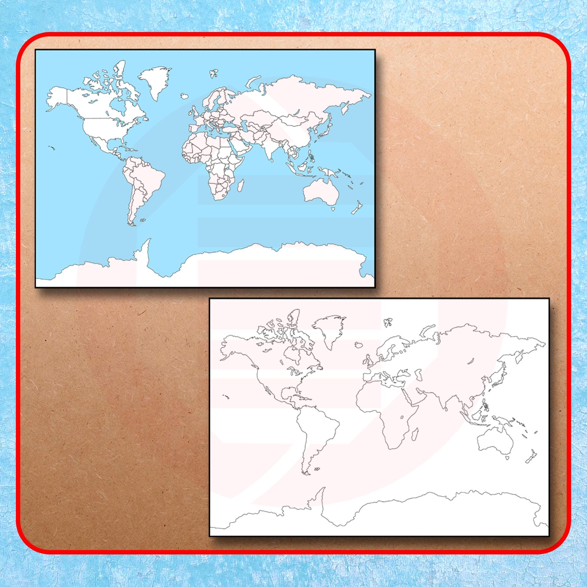 Blank Political Map Of World A4 Size English Laminated Paper India