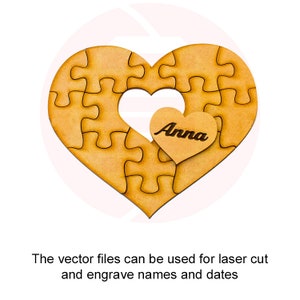Blank Heart Puzzle SVG Cricut Cut File Birthday Anniversary Couple Gift ...