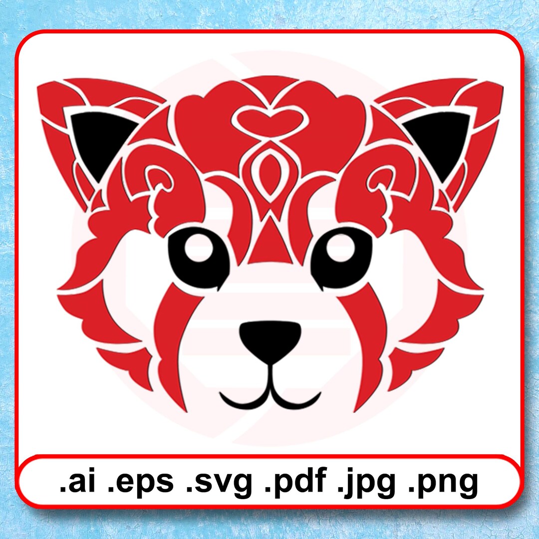 Red Panda SVG Clipart Red Panda Cut File Red Panda Vector Decal Nursery ...