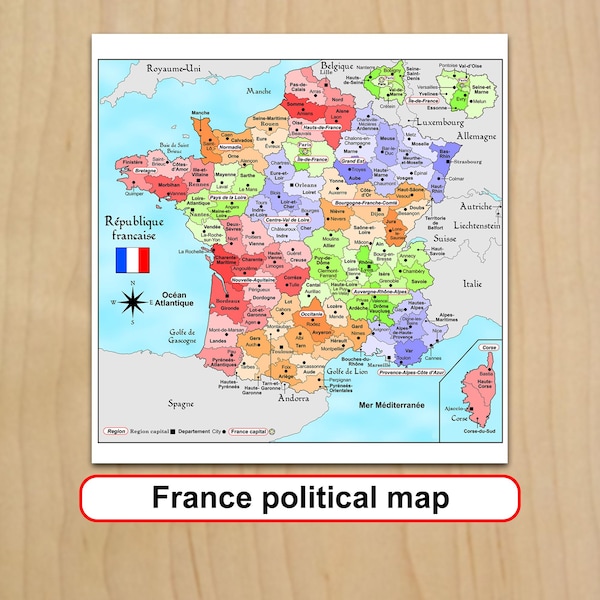 France Map Art Print - Etsy