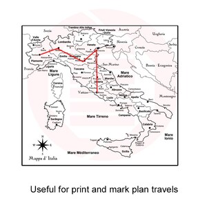 Printable Italy Map Travel Plans Italian English School Supplies ...