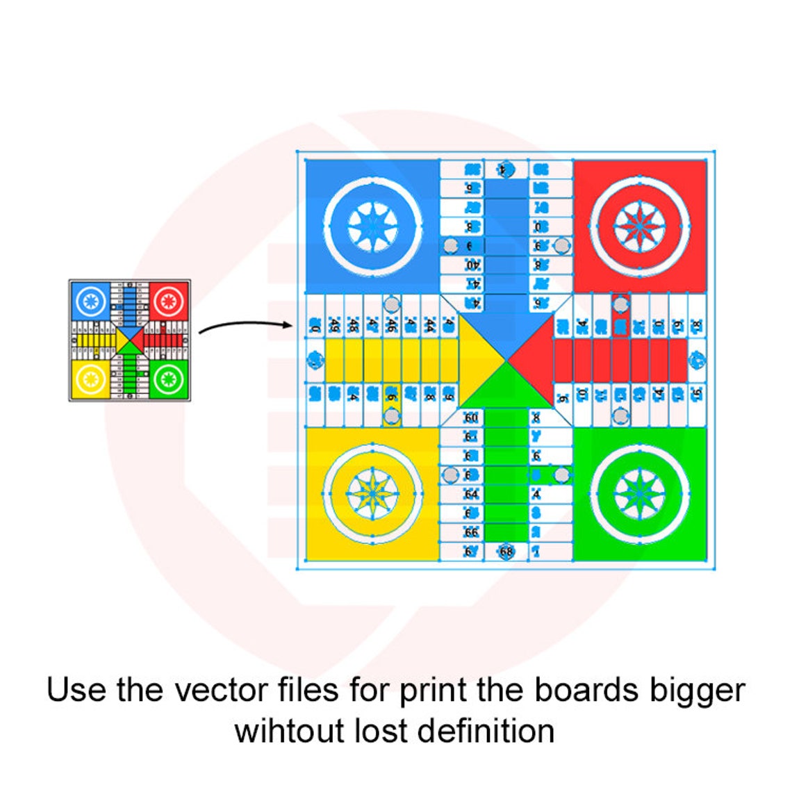 Printable Parcheesi Board Game Template SVG Parcheesi Clipart Digital ...