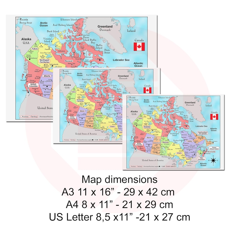 Canada Political Map Print Provinces and Cities Travel Plans School ...