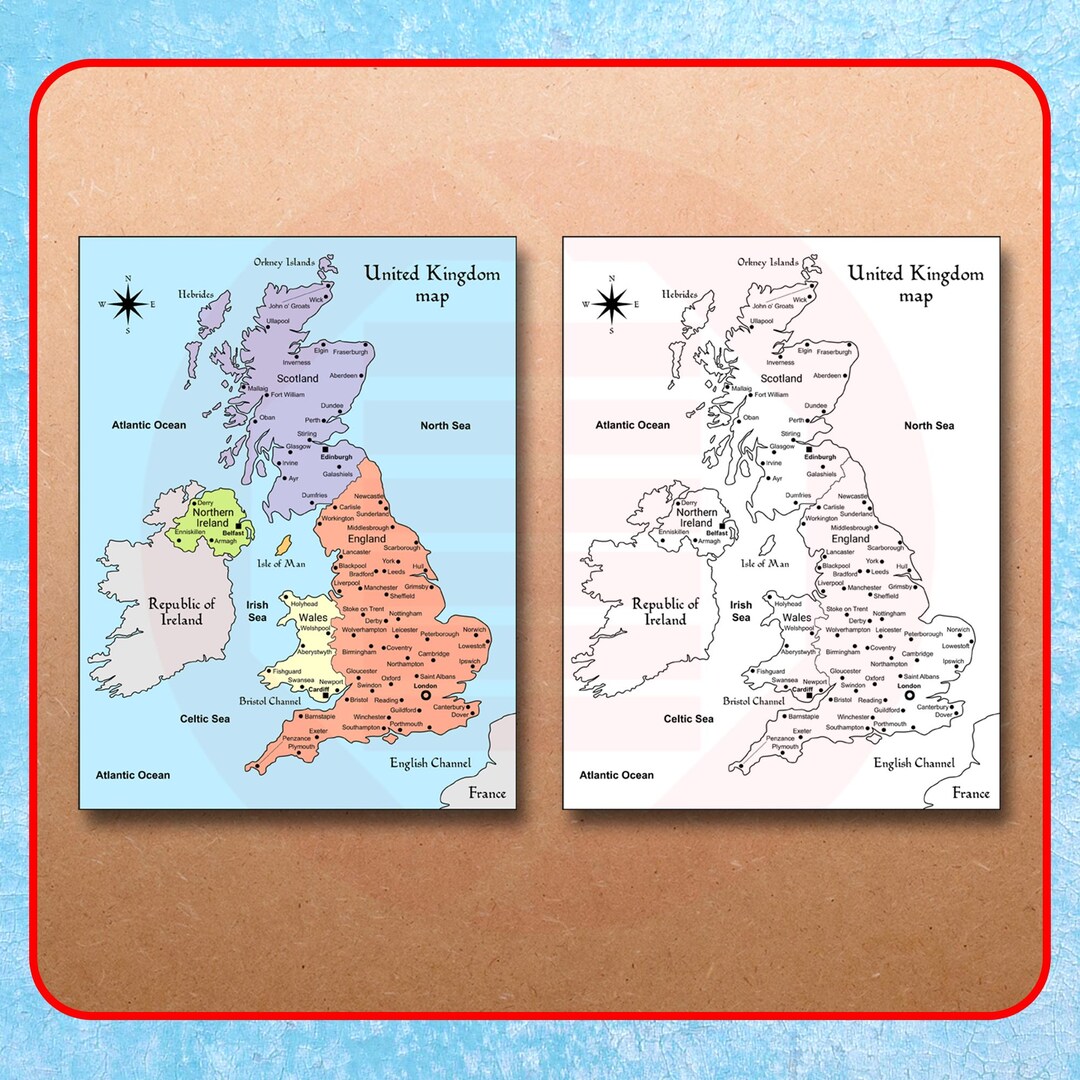 Printable United Kingdom Map Great Britain UK Political Map UK Travel ...