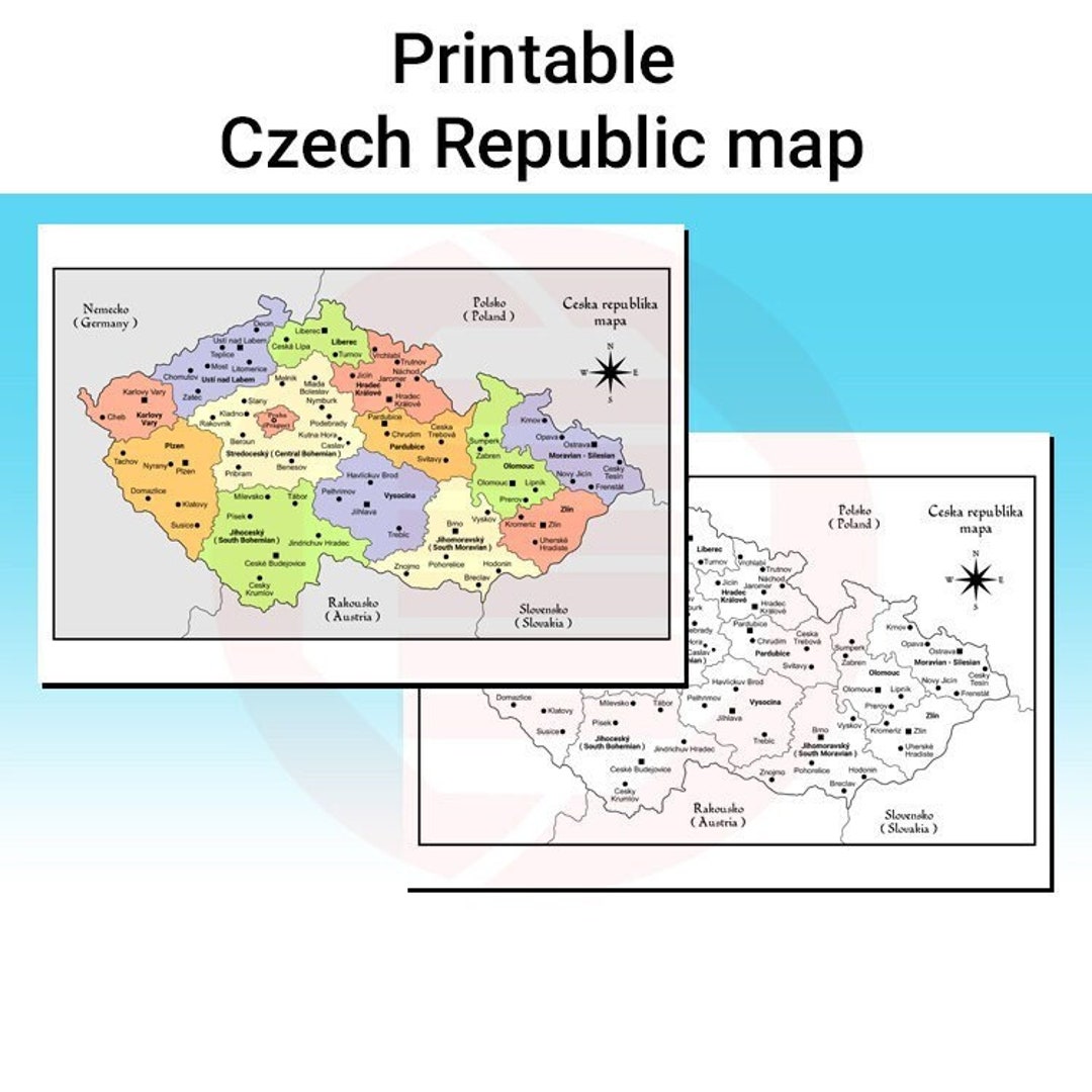 Printable Czech Republic Map Travel Plans Map Ceska Republika Mapa ...