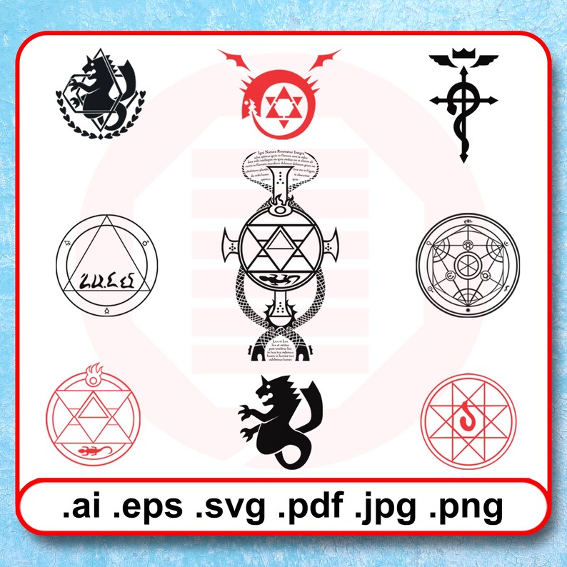 Anime SVG Vector Cut File Clipart Cosplay Full Metal Alchemist Symbol ...