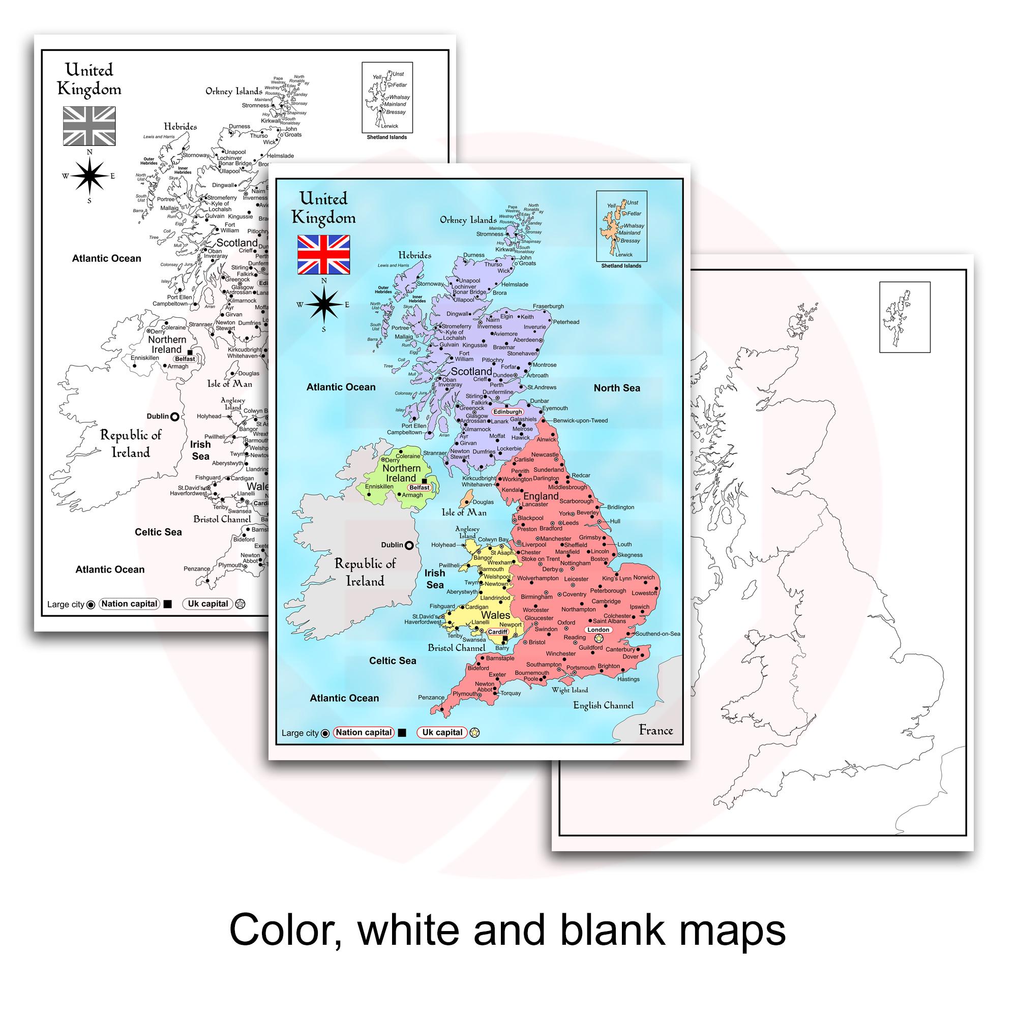 Printable United Kingdom UK Political Map Wall Art UK Travel Plans ...