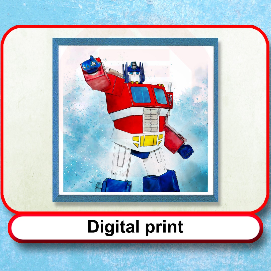 Printable Transformers Optimus Prime G1 Poster 10x10 Digital Painting ...