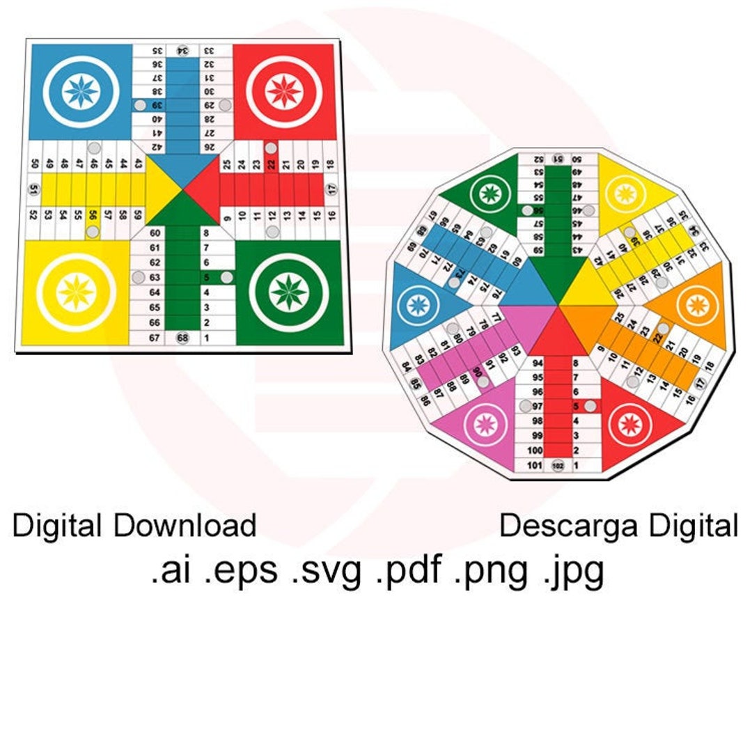 Printable Parcheesi Board Game Template SVG Board Game - Etsy
