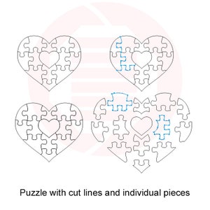 Blank Heart Puzzle SVG Cricut Cut File Birthday Anniversary Couple Gift ...
