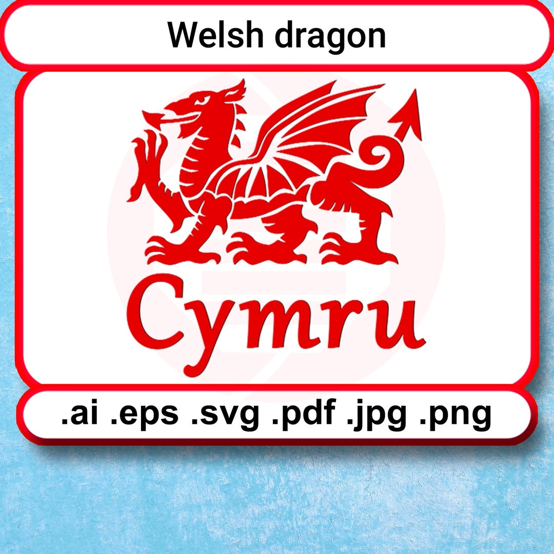 Welsh Dragon SVG Welsh Dragon Art Wales Dragon Ddraig Goch Template ...