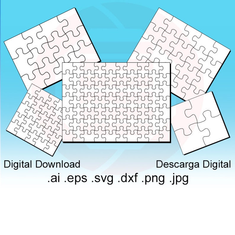 Jigsaw puzzle SVG Puzzle template SVG cut file clipart Puzzle | Etsy