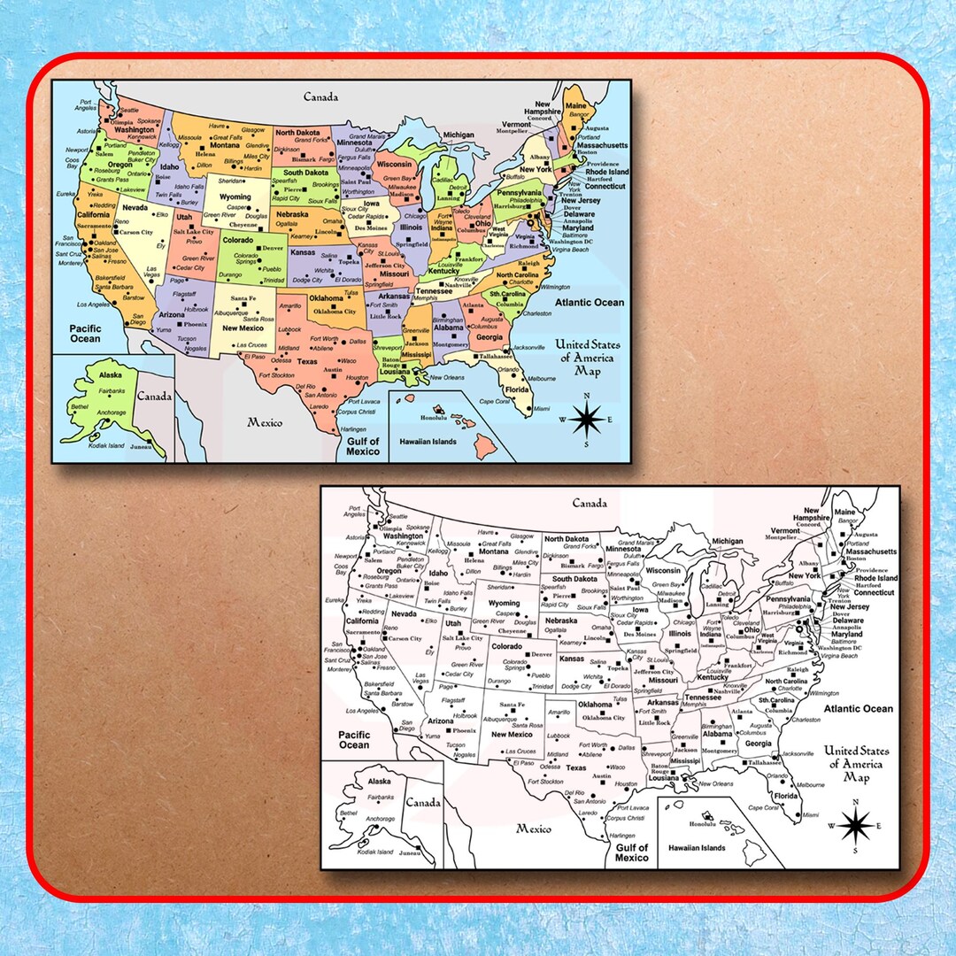 Printable United States of America Map USA Political Map USA Travel Map ...