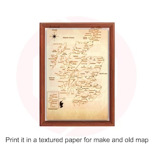 Printable Scotland Areas Map United Kingdom UK Travel Plans Vacation Map Digital Download - Etsy UK