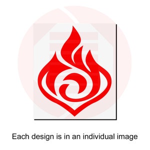 Genshin Elements SVG Cut Files Vision Symbols Mona Circle Clipart ...