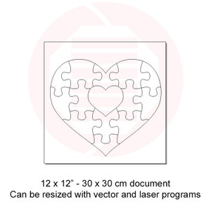 Blank Heart Puzzle SVG Cricut Cut File Birthday Anniversary Couple Gift ...