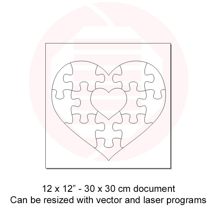 Blank Heart Puzzle SVG Cricut Cut Files Couple Wedding Gift Digital ...