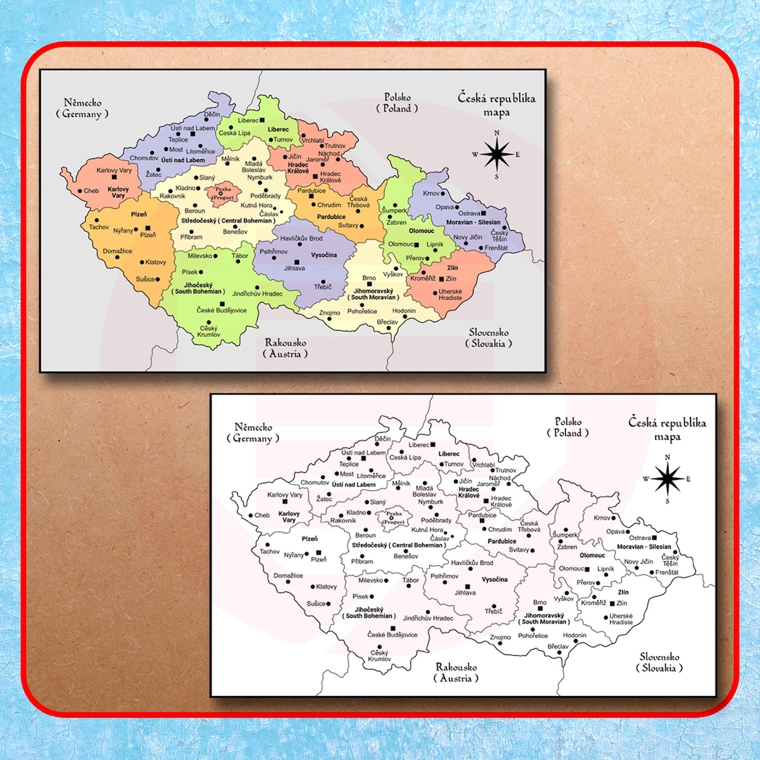 Printable Czech Republic Political Map Travel Plans School Study ...