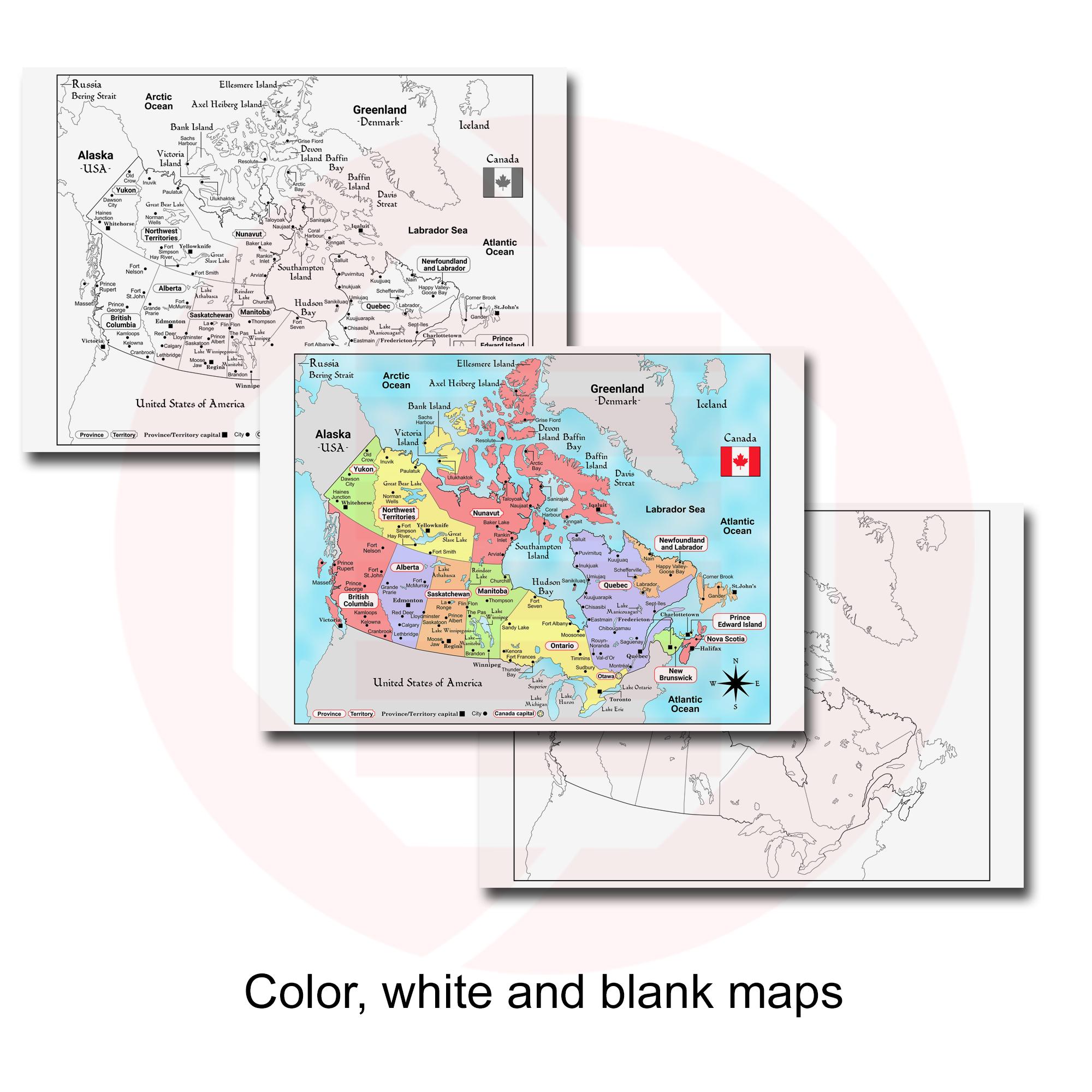 Canada Political Map Print Provinces and Cities Travel Plans School ...