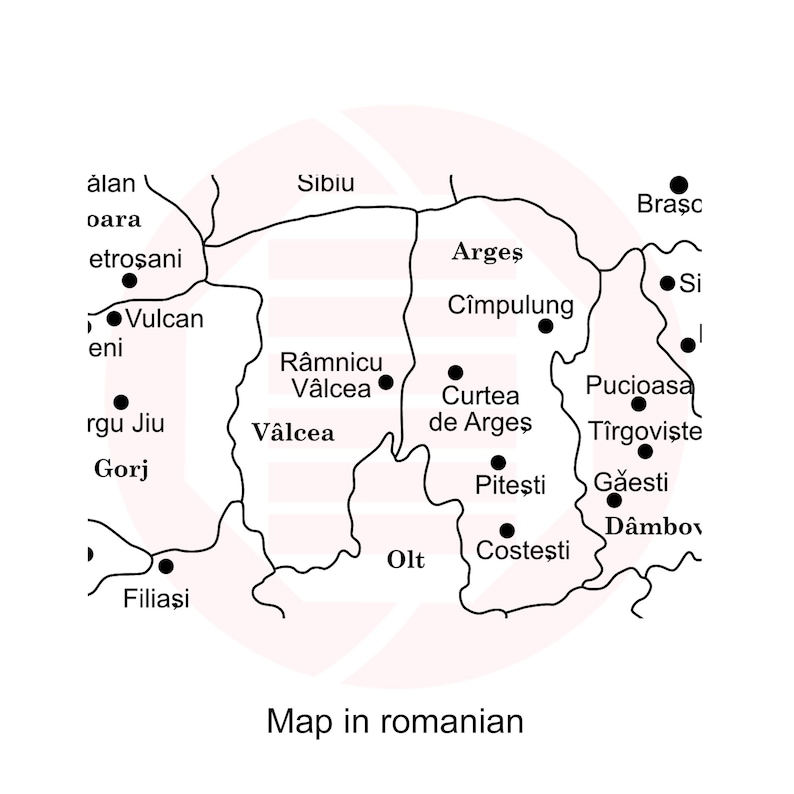 Printable Romania Map Romania Country Travel Plans Journal Digital ...