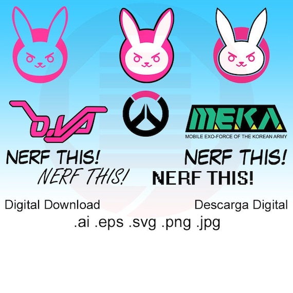 Overwatch Dva Svg D Va Bunny Vector Symbols Clipart Printable Etsy | My ...