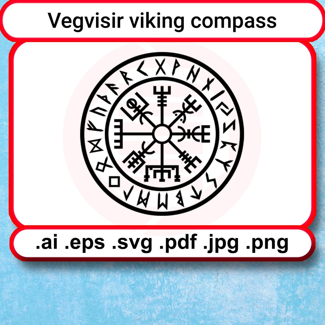 Vegvisir SVG Vegvisir Decal Vegvisir Wall Art Viking Compass SVG Symbol ...
