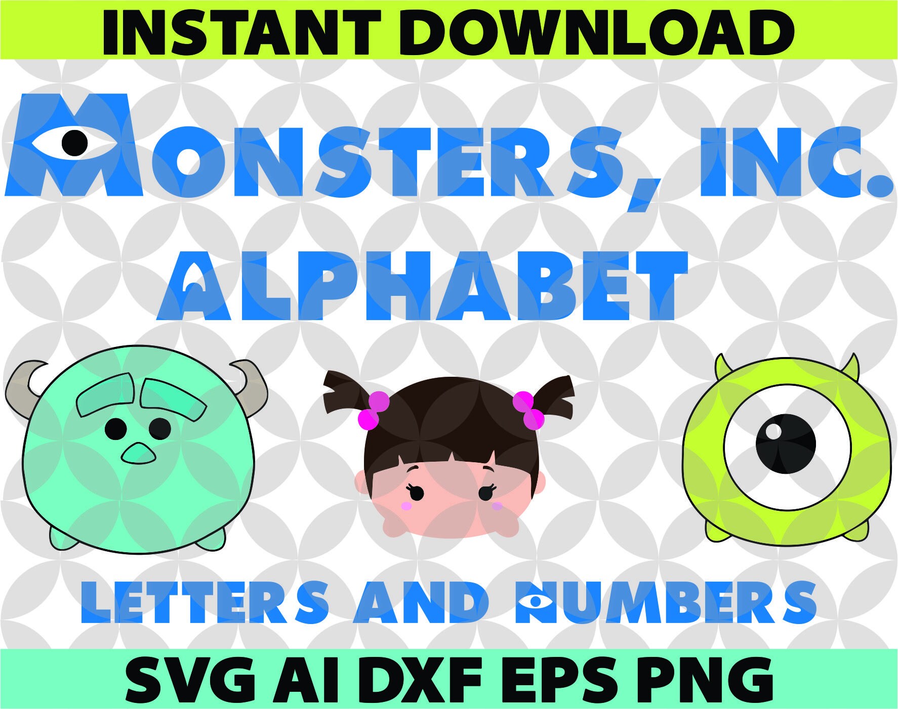 Monsters Inc. Letters SVG Eps Ai Dxf Png Monogran Silhouete | Etsy