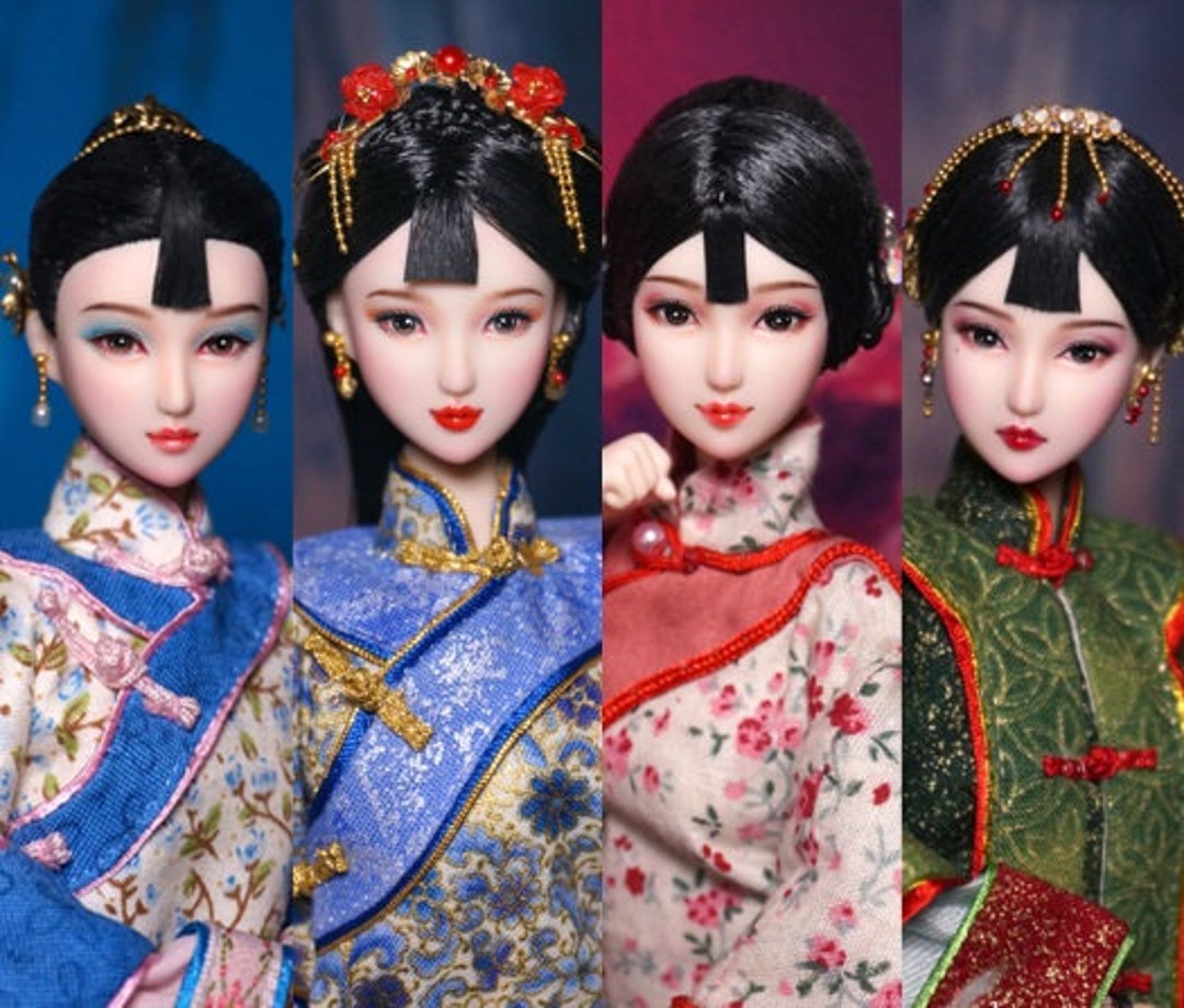 Obitsu 27, Chinese Doll Head Make up Service Onlywith Long Black Hair ...