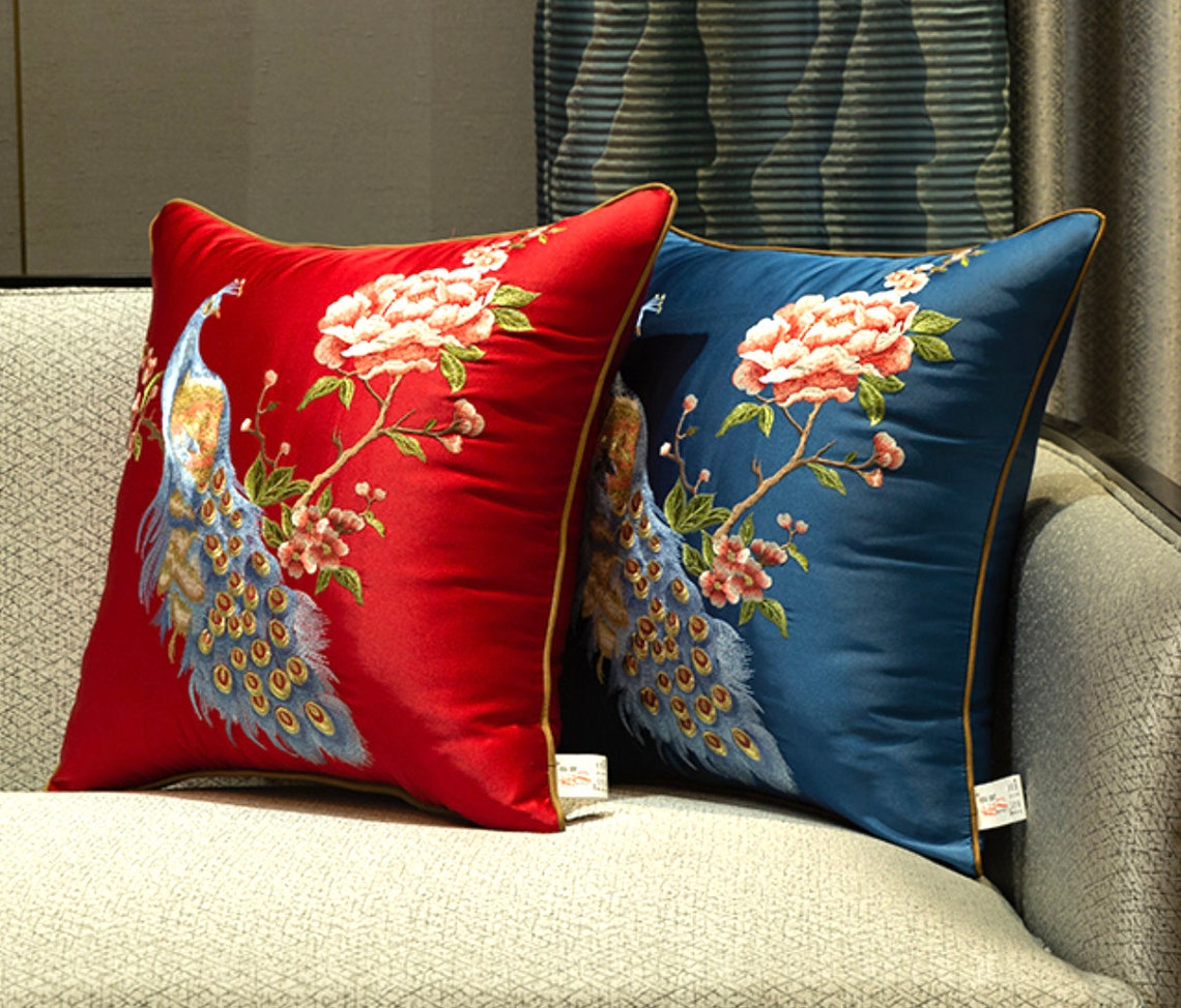 Chinese Pillow Cover Only /Art/ Decoration/Guarantee | Etsy