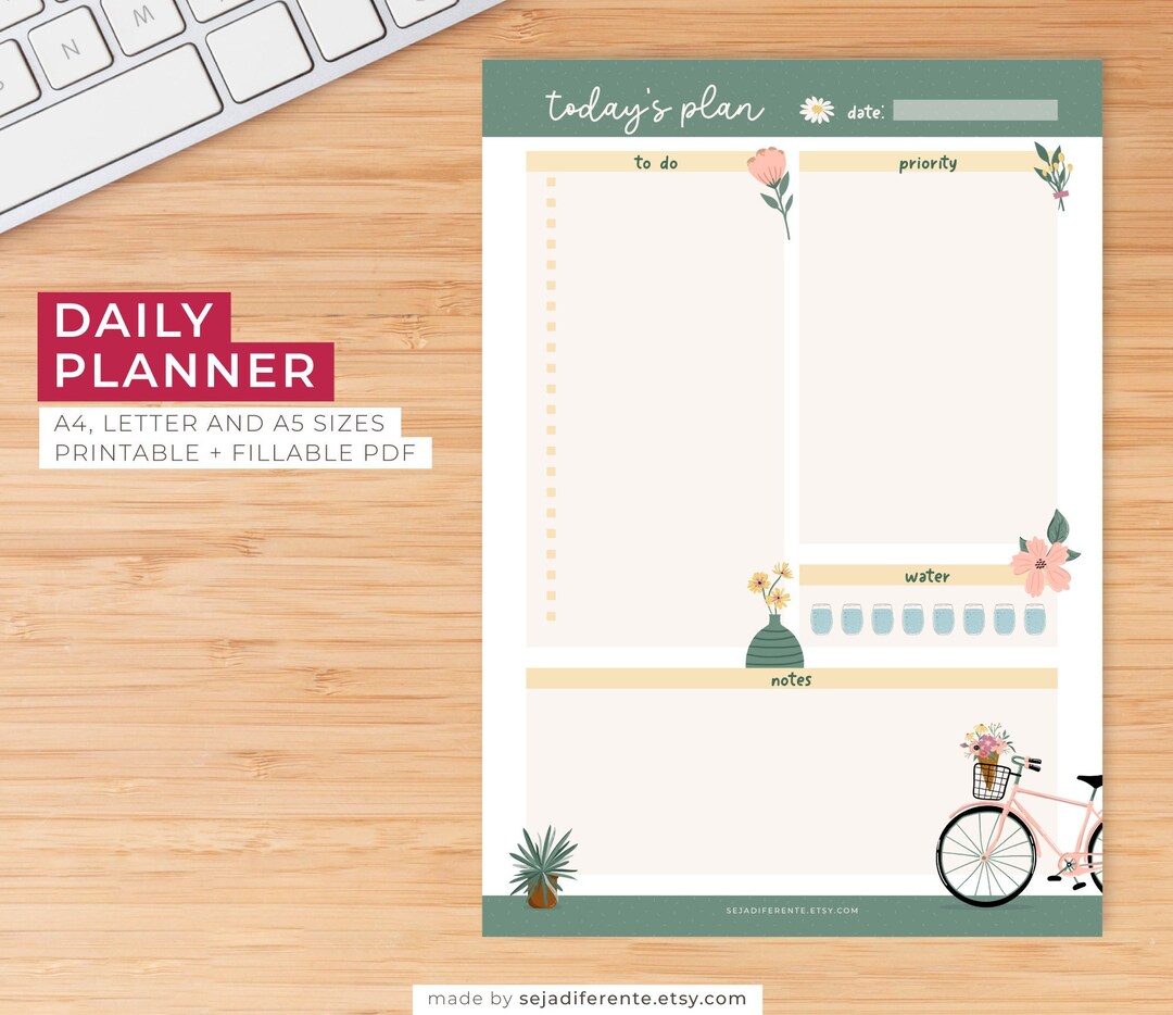 Printable Daily Planner Fillable Daily To Do List - Etsy Portugal