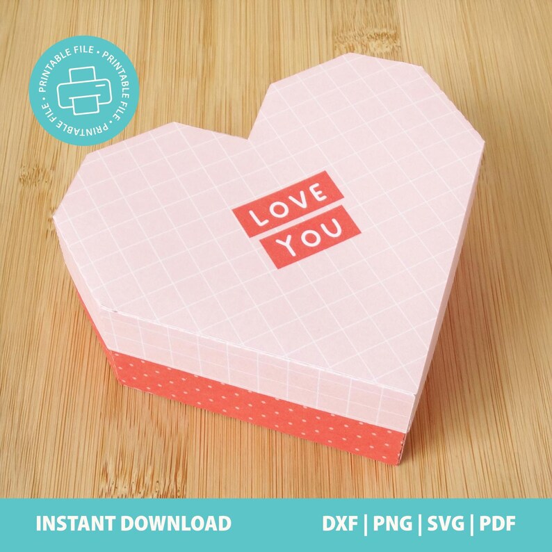 DIY Printable Valentine's Day Heart Box | Galentines Paper Gift Box ...