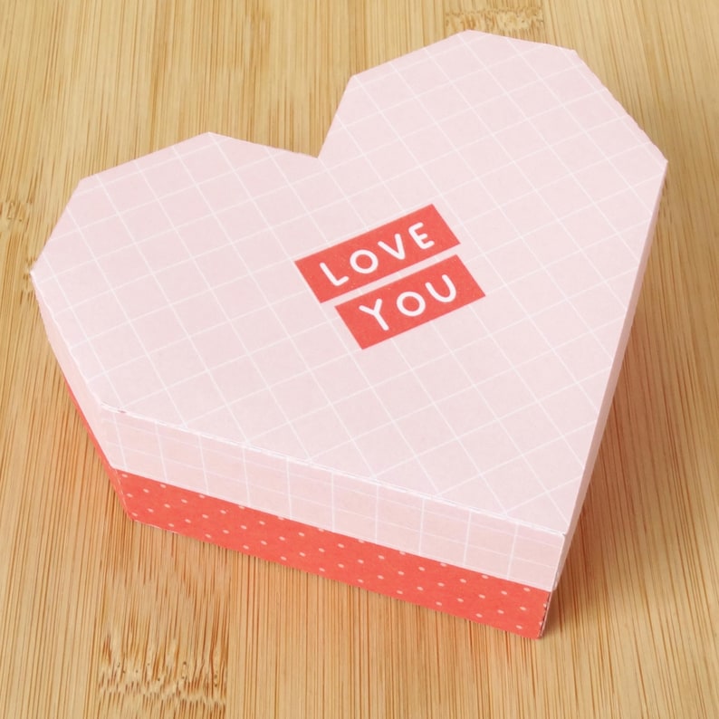 DIY Printable Valentine's Day Heart Box | Galentines Paper Gift Box ...