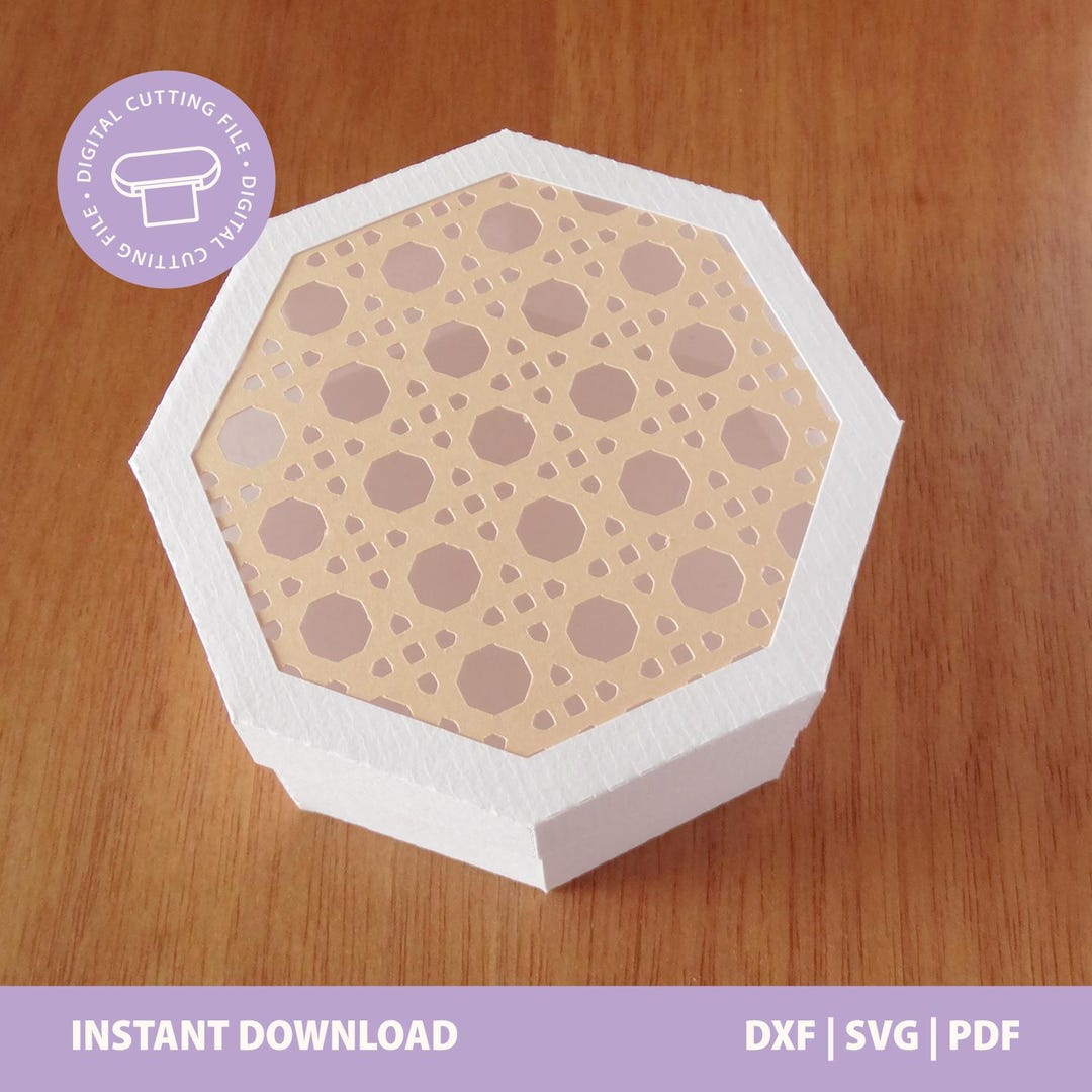 Octagonal Favor Box | Elegant Wedding | Rattan Style | DIGITAL FILE ...