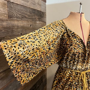 1970s Leopard Print Kaftan Maxi Dress | Safari Print | Peg Bundy Style ...
