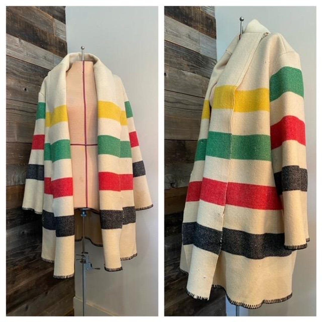 1970’s Hudson Bay Blanket Jacket | Custom Striped Pendleton | Hudson ...