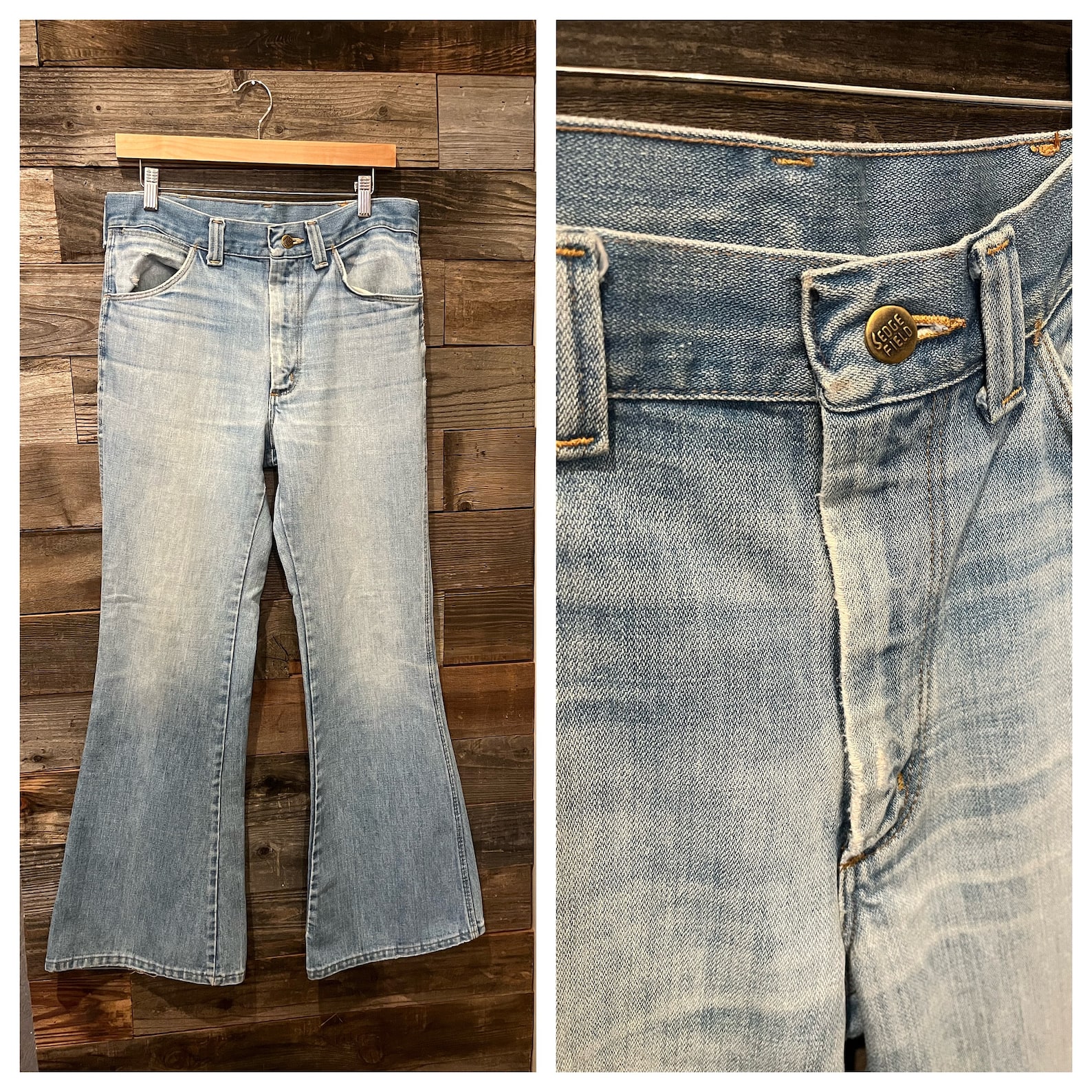 1970s Sedgefield Denim Jeans | Bell Bottoms | Light Wash | Tag Marked ...