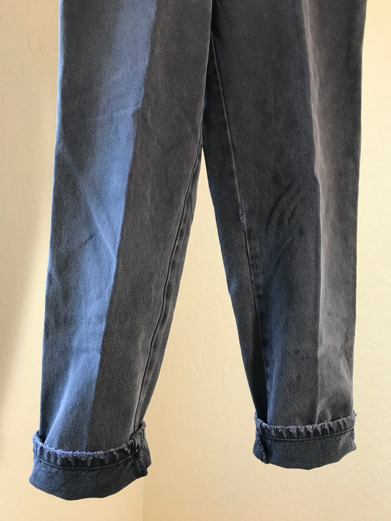 1980's High Waisted Denim Jeans | Faded Black Denim |thrashed Frayed ...