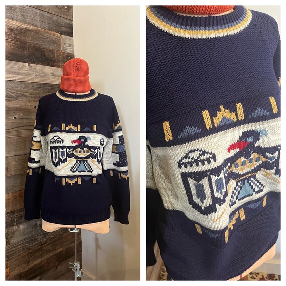 1970s Vintage Thunderbird Sweater | Southwestern Styl… - Gem