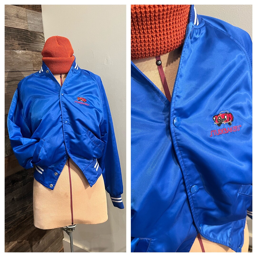 Early 1980s Vintage Studebaker's | Satin Bomber Jacket | Blue Red | Vintage Car Club | Hipster ...
