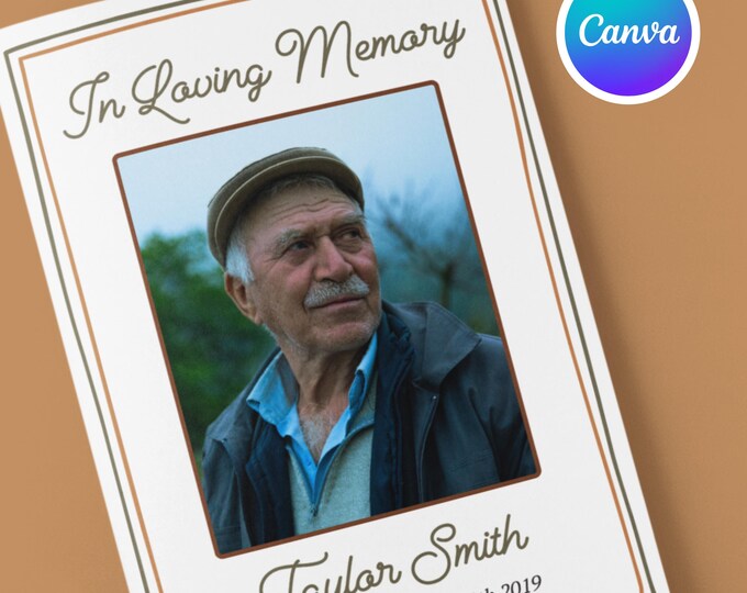 Simple Funeral Program Template for Memorial Service Celebration of ...