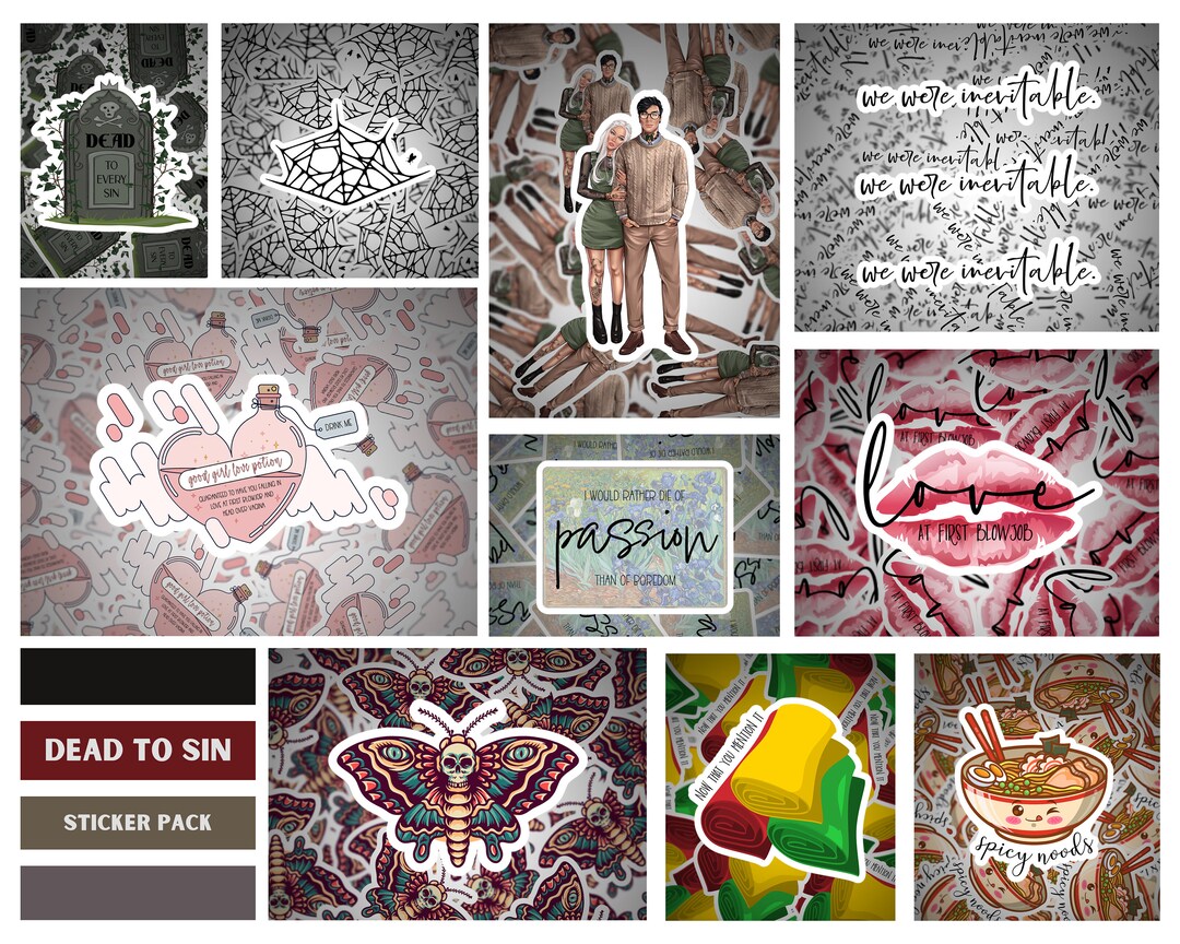 DEAD TO SIN Sticker Pack | Genna Black - Kiernan - Indie - Dts - Book ...