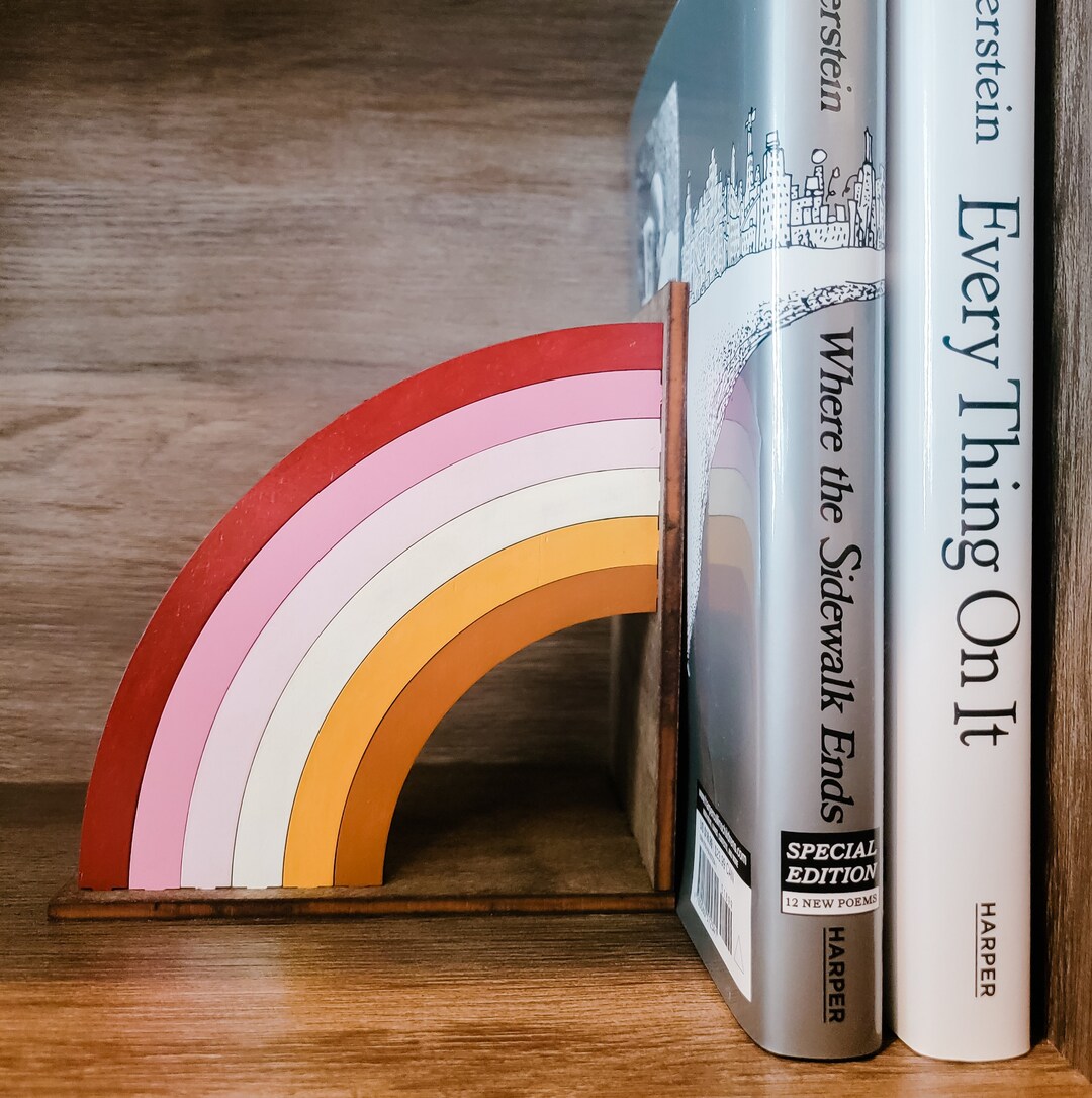 EARTH OMBRE Rainbow Bookend Rainbow Bookshelf Decor Pretty Bookends ...