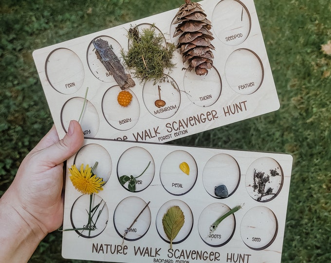 NATURE WALK Scavenger Hunt Boards | Backyard Fun - Forest Walk ...