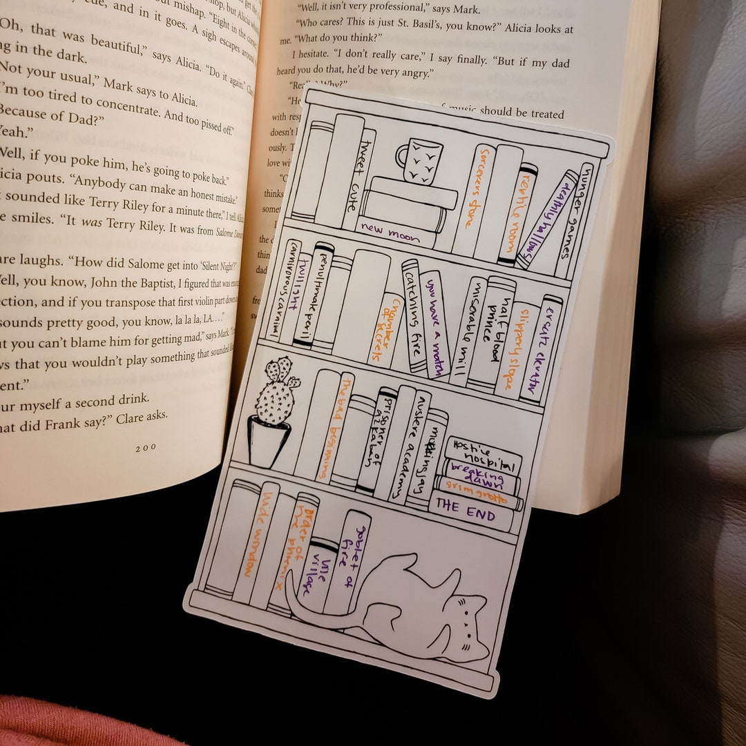 LIBRARY Book Tracker Bookmark | Cat Library Book Tracker - Plant Parent ...