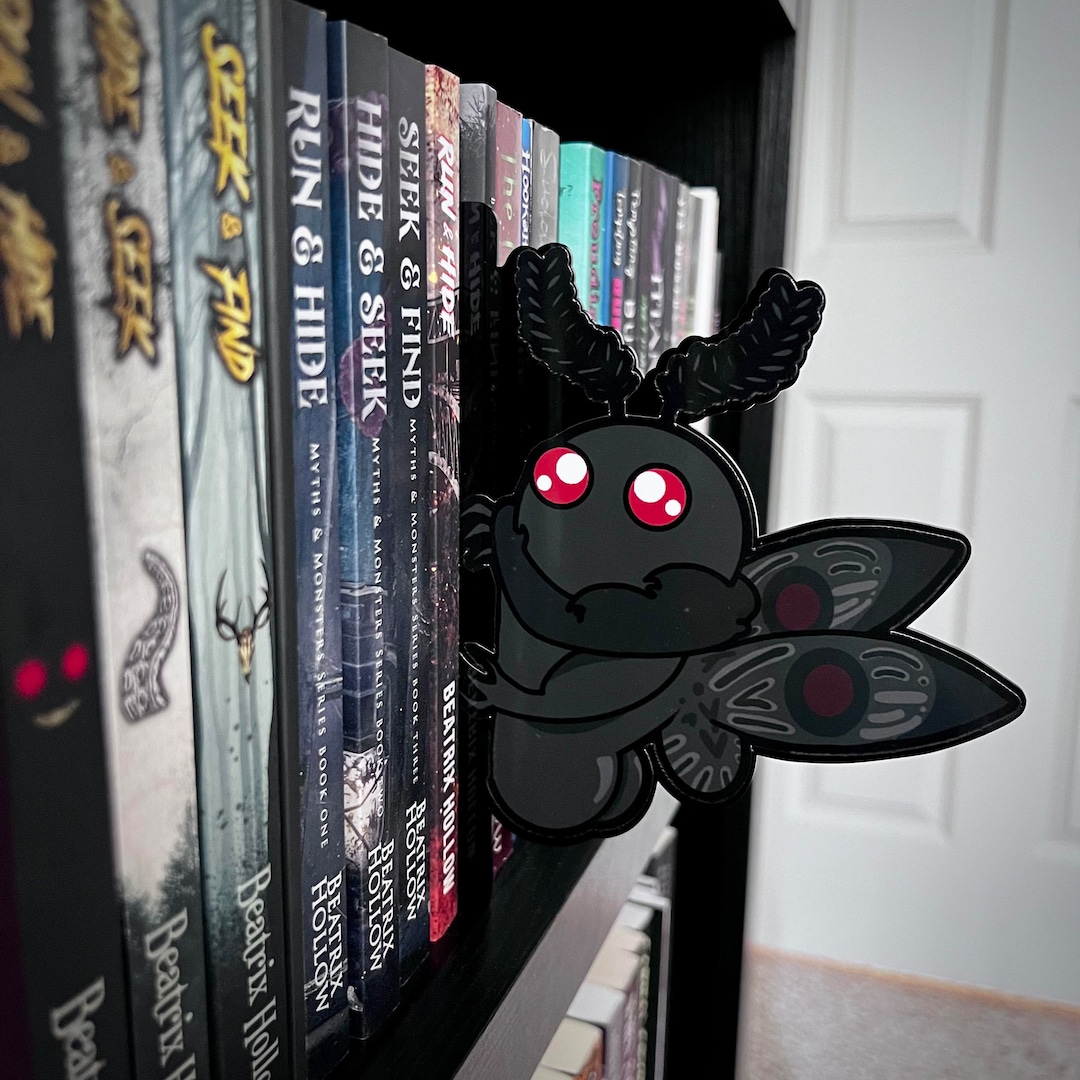 MOTHMAN Bookshelf Silhouette Moth Man Book Shelf Decor Monster Romance ...