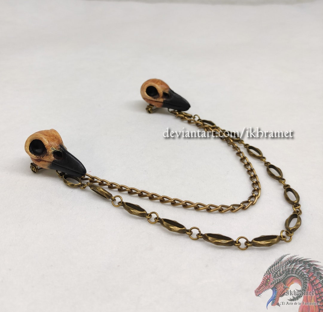 Raven Skull Cape Chain, Cape Clasp, Cape Chain, Cape Clasp, Raven Skull ...